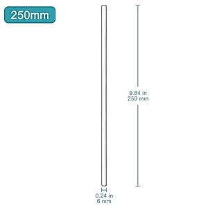 stonylab Glass Stirring Rods, 9.84 Inch Long Borosilicate Glass Rods Stirrers Sticks with Rounded Ends Solid Glass Stick for Lab Kitchen Science, 8-Pack