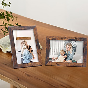 Edenseelake 4x6 Picture Frame Set of 15, Rustic Brown Wood Photo Frame 4 by 6 for Wall or Tabletop Display