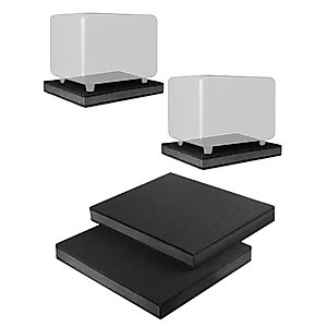 2-Pack for 8''- 10'' Studio Monitor Noise Isolation Pads Subwoofer Platform Speaker Riser 3-Layer Acoustic Stand Foam Stereo Vibration Isolation Stabilizer Base (15.5'' x 13'')