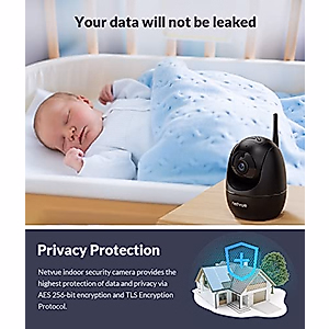 NETVUE Indoor Camera, 1080P FHD 2.4GHz WiFi Pet Camera, Home Camera for Pet/Baby, Dog Camera 2-Way Audio, Indoor Security Camera Night Vision, AI Human Detection, Cloud Storage/TF Card, Black