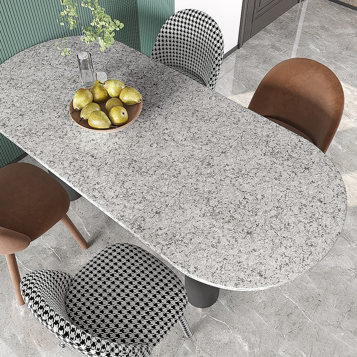 VEELIKE 15.7''x118'' Granite Contact Paper for Countertops Waterproof Self Adhesive Grey Granite Wallpaper Peel and Stick Countertops for Kitchen Bathroom Counter Top Removable Decorative Film Vinyl