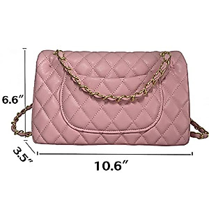 Yannie Womens Caviar Crossbody Shoulder Bags Quilted Cross body Satchel Handbags Women prom party Bag Purse with Gift Box (White)