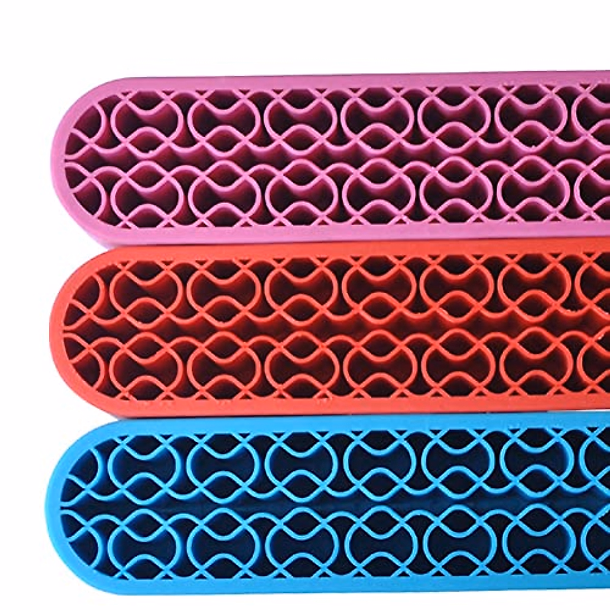 AKOAK 1 Pack Silicone Makeup Brush Holder, Cosmetics Storage Box Desktop Finishing Container, Painting Pen Holder Sewing Craft Organizer (Blue)