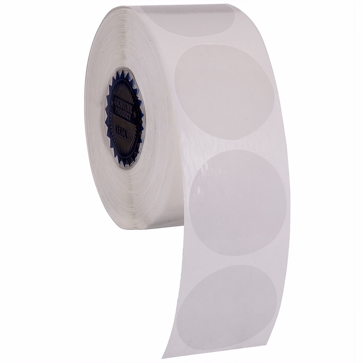 Clear Wafer Package Seals 1.5" Circle Tab Sticker Labels by Kenco (1 Pack (1,000)