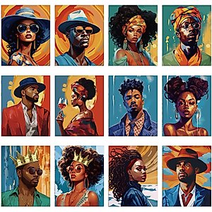 Ctosree 12 Pcs Pre Drawn Canvas for Painting for Adults 8" x 10" Valentine's Day Sip and Paint Party Kit Pre Printed Canvas Bulk for DIY Art Party Favors Adult's Date Night(Couple)