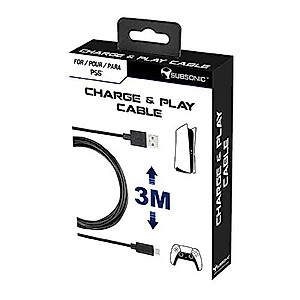 Subsonic - Accessory - 3 Meters USB C XXL Charging Cable for PS5 Controller - PlayStation 5 (PS5)