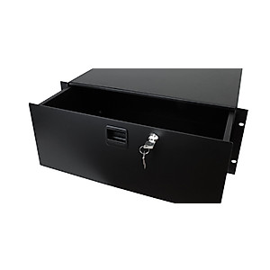 Penn Elcom 3234LK 4 Space (4U) Steel Rack Drawer with Slam Latch & Keyed Lock, 15.25 Inch Deep