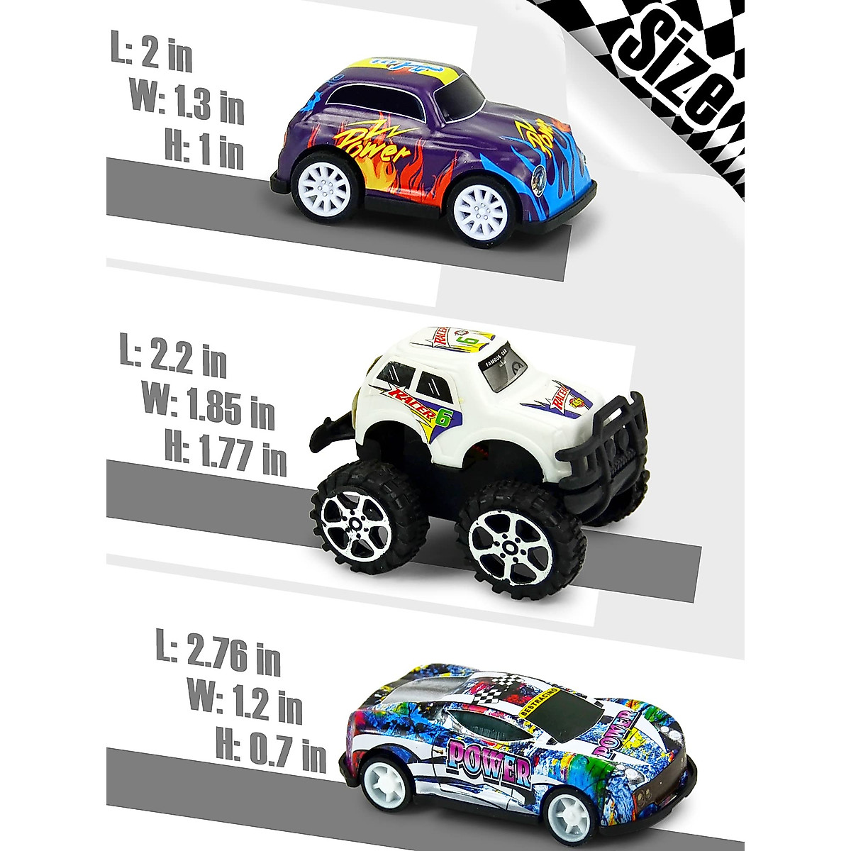 Vileafy 26 Pack Different Pull Back Cars for Kids Party Favors, 3 Styles of Small Vehicles for Kids 3-5 Years Old, Great Toys for Class Prizes, Treasure Box and Party Favors