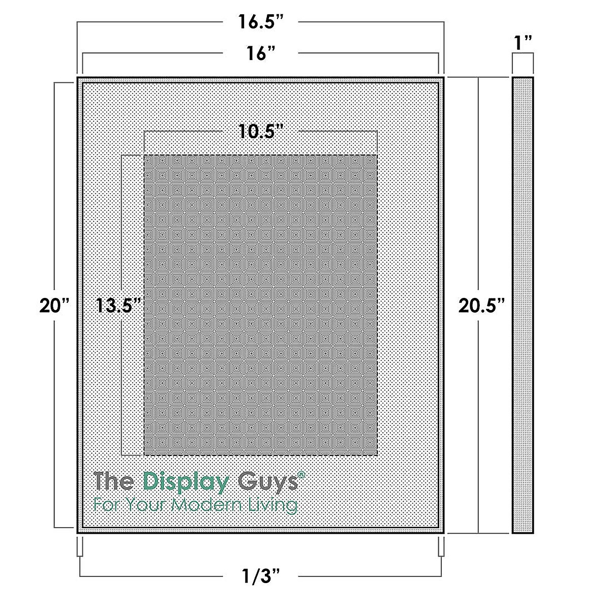 TheDisplayGuys - Contemporary Aluminum Picture Frame - Tempered Glass - 16x20 matted to 11x14 - Gold - Wall Hanging