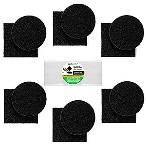 Epohpeek Compost Bin Filters Charcoal - Filter Replacement for Kitchen Pail Composter, 12 Pack Extra Thick (1cm) Fits Gallon Bucket Countertop Bins - Activated Carbon, 6 Round 6 Square, Both 6.5”