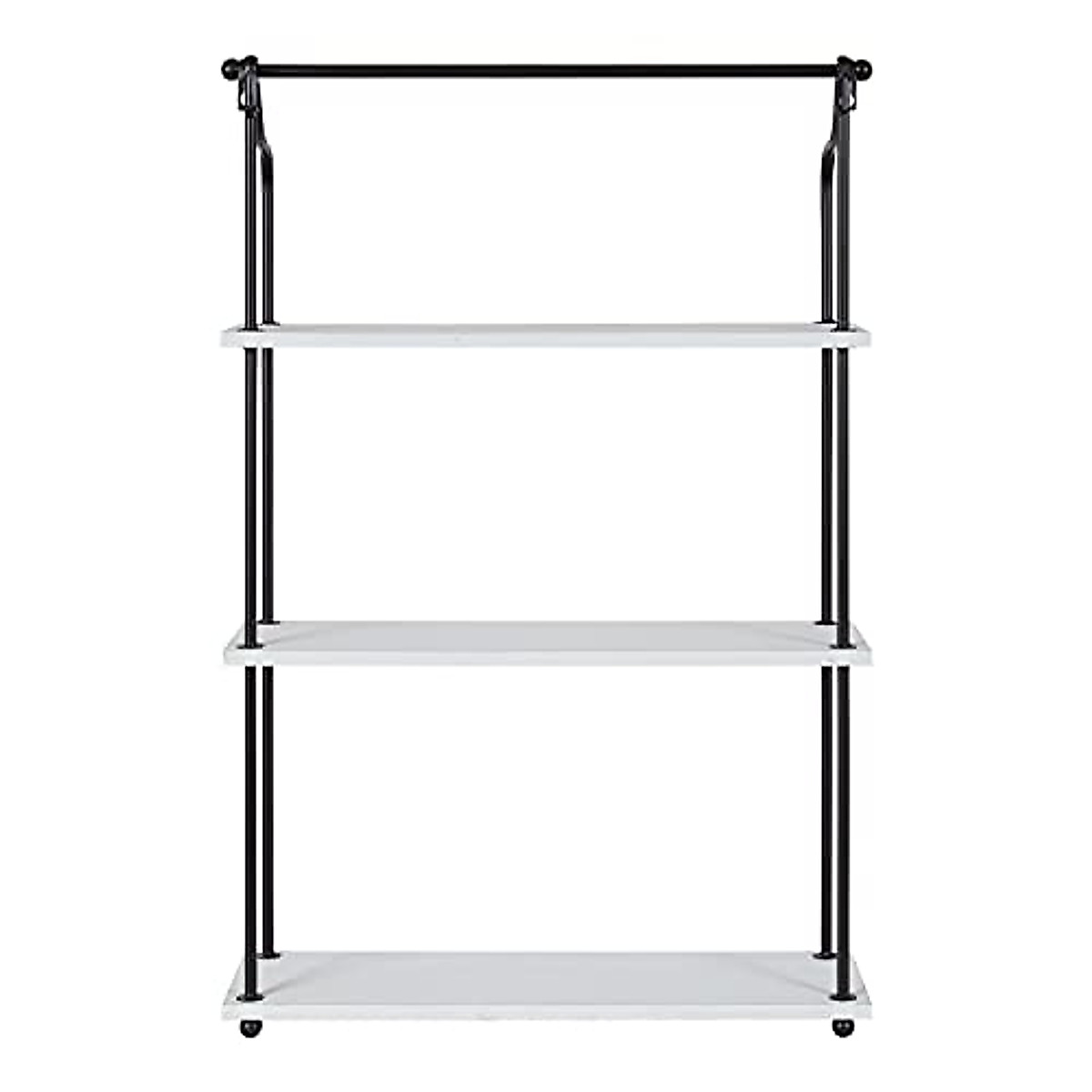 Kate and Laurel Walters Modern 3-Tier Hanging Shelf, 21 x 32, White, Decorating Wall Mounted Storage Shelf for Wall