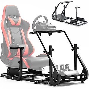 Anman PRO Racing Simulator Cockpit Adjustable Racing Wheel Stand fit for Logitech G25/G27/G29/G920/G923,Fanatec,Thrustmaster T500RS, Wheel Shifter Pedals Seat NOT Included