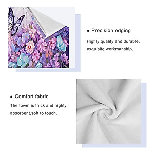 Flradish Flowers Butterflies Towels 3 Pack Bath Towels for Bathroom Set Soft Cotton Highly Absorbent Lightweight & Quickdry Towel Set 1 Bath Towel,1 Hand Towel,1 Washclothe