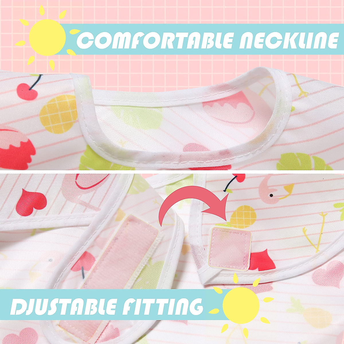 Little Dimsum 3 pack Baby Bibs Waterproof Bib Easy to Clean Feeding Bibs Weaning Bibs Adjustable Closed for Babies Toddlers with Large Pocket 6-36Months(Penguin & Flamingo &Triangle)