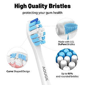 Replacement Toothbrush Brush Heads Compatible with Philips Sonicare Electric Rechargeable Toothbrushes, Tooth Brush Heads for Snap-on System, for Effective Cleansing and whitening, Pack of 8, White