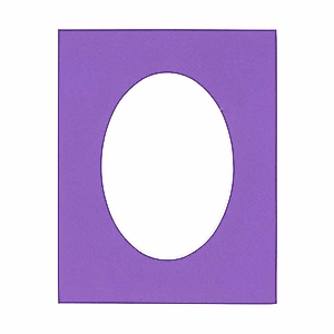CountryArtHouse Purple Acid Free 9x13 Oval Picture Frame Mat with White Core Bevel Cut for 7x11 Pictures - Fits 9x13 Frame - Pack of 1 Matboard