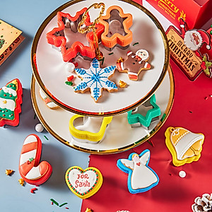 ETERSION Christmas Cookie Cutters 2" to 3.5" Cookie Cutters 9 Pieces Cookie Cutters Christmas Shapes