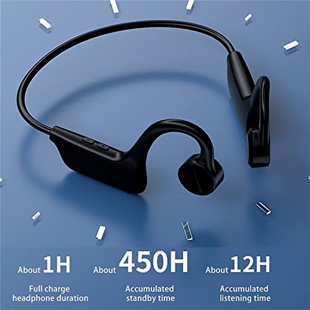 WERI Bone Conduction Headphones, Bluetooth 5.1 Sports Wireless Earphones with Built-in Mic, Open Ear Headphones Sweat Resistant Headset for Running, Cycling, Hiking, Driving