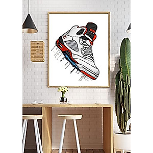 HT LIFE Sneaker Poster Hypebeast Room Decor Set of 5 Unframed (8''x10'') Hypebeast Posters Cool Posters Posters For Boys Room Sneakers Wall Art Decor Sneakerhead Poster