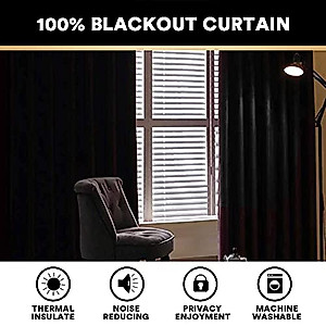 PrinceDeco Primitive Textured Linen 100% Blackout Curtains for Bedroom/Living Room Energy Saving Window Treatment Curtain Drapes, Burlap Fabric with White Thermal Insulated Liner (52 x 54in, Natural)