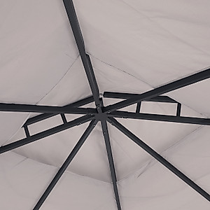 Sunnydaze Soft-Top Patio Gazebo - 10x10 Foot Rectangle Outdoor Gazebo with Screens and Privacy Walls - Gray - Perfect for Backyard, Garden or Deck