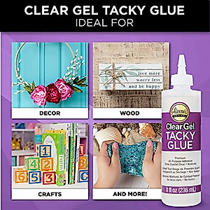 Aleene's Clear Gel Tacky Glue 3 Pack, 8 oz, 8 FL OZ, 24