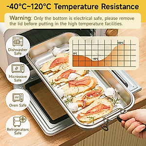 banmagately Deli Meat Container for Fridge, Bacon Container for Refrigerator with Time Recording, Stainless Steel Ham and Cheese Container Bacon Keeper Airtight Lunch Meat Storage Containers(2000ML)