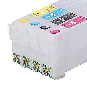 Hilitand Printing Ink Cartridge 4 Colors Inkjet Cartridge PP BK C M Y Ink Cartridges Replacement for Photo Paper Document (T802 Without Chip)