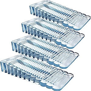 Oksdown 4 Pack Clear Rubber Door Stopper Wedge Sturdy Door Stop Stackable Anti Slip Heavy Duty Silicone Transparent Doorstop for Floor Patio