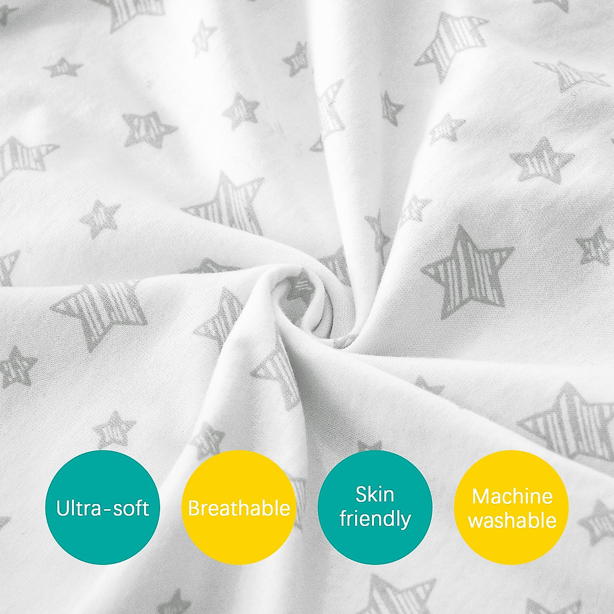 Toddler Pillow with Pillowcase (13 x 18), Toddler Pillows for Sleeping, Machine Washable Soft Travel Pillow, Toddler Use Only, Age 2 (Gray Star)