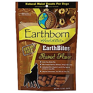 Earthborn Holistic EarthBites Peanut Flavor Grain-Free Moist Treats for Dogs, 7.5 Ounce Bag