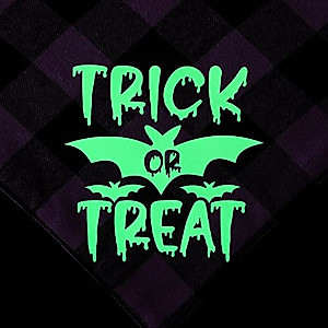 Halloween Dog Bandana Triangle Bib Pet Scarf Accessories Costumes Plaid Luminous Printing