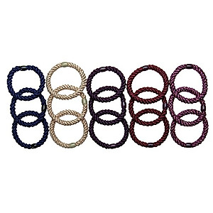 L. Erickson Grab & Go Ponytail Holders, Bejeweled, Set of Fifteen - Exceptionally Secure with Gentle Hold