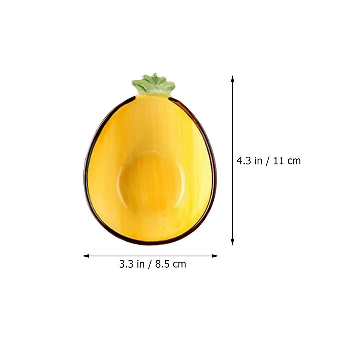 SEWACC Ceramic Hawaiian Pineapple Bowl: 2pcs Tropical Theme Porcelain Soup Oatmeal Cereal Stew Dessert Bowl Salad Pasta Rice Yoghurt Condiments Side Dishes Dip Ramen Noodle Plate