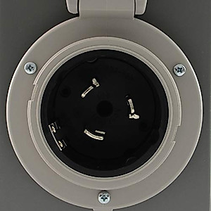 Conntek GIB1450-025 Duo-Rain Seal 50Amp Power Inlet Box and Temp Power Cord Combo Kit, 25 Feet