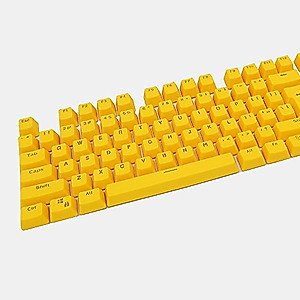 Bossi PBT Keycaps Backlit 104Key Set Doubleshot Injection Cherry MX Keycaps with Keycaps Puller for 87/104 MX Switches Mechanical Gaming Keyboard - Yellow