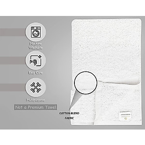 GOLD TEXTILES 60 Pack Economy White Bath Towels Bulk (22x44 Inches) Cotton Blend Multi-Purpose Hotel Towel for Commercial and Home Use – Lightweight, Easy Care & Quick Drying Towels