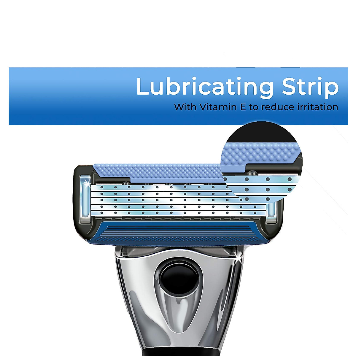 Personna Men's 5 Blade Razor System - Mens Shaving Razors - Razor Handle with 12 Replacement Cartridges