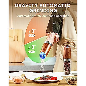 𝐔𝐩𝐠𝐫𝐚𝐝𝐞𝐝 𝟗𝐨𝐳 𝐗𝐋 𝐂𝐚𝐩𝐚𝐜𝐢𝐭𝐲 Sangcon Gravity Electric Salt and Pepper Grinder Set Battery Powered Refillable Automatic Operation Adjustable Coarseness Mill Grinder Shakers Set