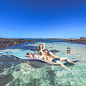 HOMCOM 10' x 5' Floating Mat, 3-Layer Lily Pad Swimming Pool Floating Water Mat, Thick and Durable Water Activities Mat for Lake, Oceans