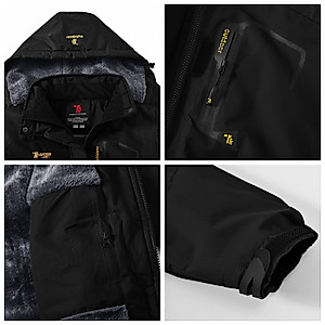 Rdruko Women's Waterproof Snowboard Jacket Windproof Warm Insulated Winter Ski Jacket Hooded(Black, US XL)