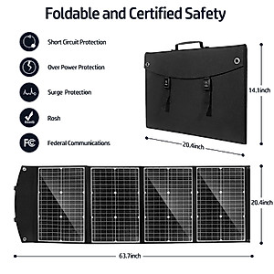 PROGENY 120 Watt Portable Solar Panel for Solar Generator and USB Devices, Waterproof Foldable Solar Panel for Jackery Explorer/Flashfish/BALDR/Goal Zero/Anker Power Stations