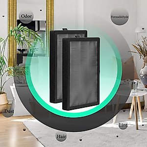 KF250 Filter Replacement,Compatible with Kenmore KF250 1200e Series Air Purifier PM2010, 3-IN-1 H13 True HEPA Replacement Filter,Part No. KF250,2-Pack