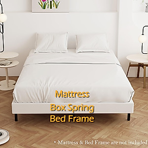 Maenizi Queen Box Spring 4 Inch Low Profile, Heavy Duty Metal Box Spring Bed Base with Fabric Cover, Mattress Foundation, Easy Assembly, Noise Free, Black