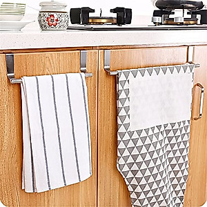 Stainless Steel Towel Rack Bathroom Towel Holder Stand Kitchen Cabinet Door Hanging Organizer Shelf Wall Mounted Towels Bar (1pcs)