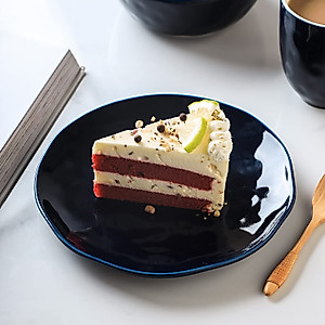 Stone lain Ivy Porcelain Dinnerware Set, 24-Piece Service for 6, Navy Blue