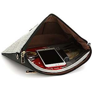 Simcat Oversized Clutch Bag Purse,Womens Large Designer leather Evening Wristlet Handbag for Ladies,White,One Size