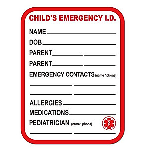Remarkable Infant I.C.E. (in Case of Emergency) Car Seat Sticker Safety Information - Child Emergency Contact Car Seat Safety Alert Attachment Tag Stickers (8 Pack)