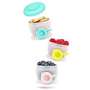 Zooawa Baby Formula Dispenser, Non-Spill Stackable Milk Powder Formula Container Christmas Formula Holder Snack Fruit Biscuits Storage for Travel, On-The-Go, BPA Free, 3 Compartments