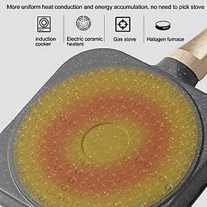 Fdit Fried Egg Pan, Egg Frying Pan with Lid Nonstick 3 Section Divided Grill Pancake Pan Aluminium Alloy Cooker for Breakfast Home Kitchen